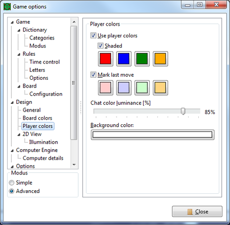 Configuration:DesignColor - Scrabble3D Manual
